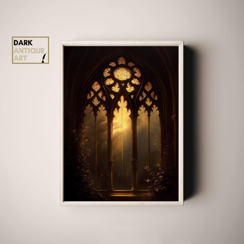 Gothic Window Painting Victorian Gothic Halloween Art - Etsy