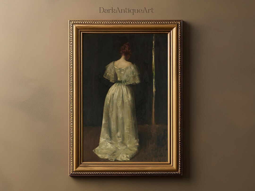 Dark Academia Digital Art Vintage Dress Painting Printable Wall Art ...
