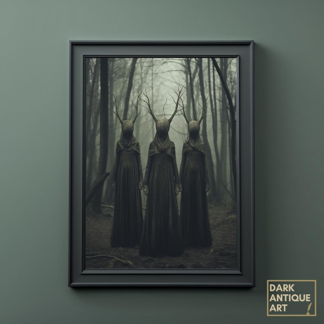 Dark Forest Witch Art Print Pagan Wall Decor Occult Poster - Etsy