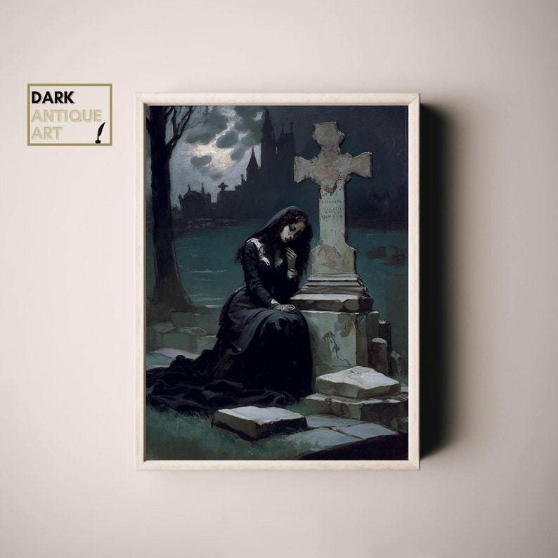 Moody Witch Art Gothic Aesthetic Wall Art Vintage Gothic Home Decor Dark Academia Aesthetic ...