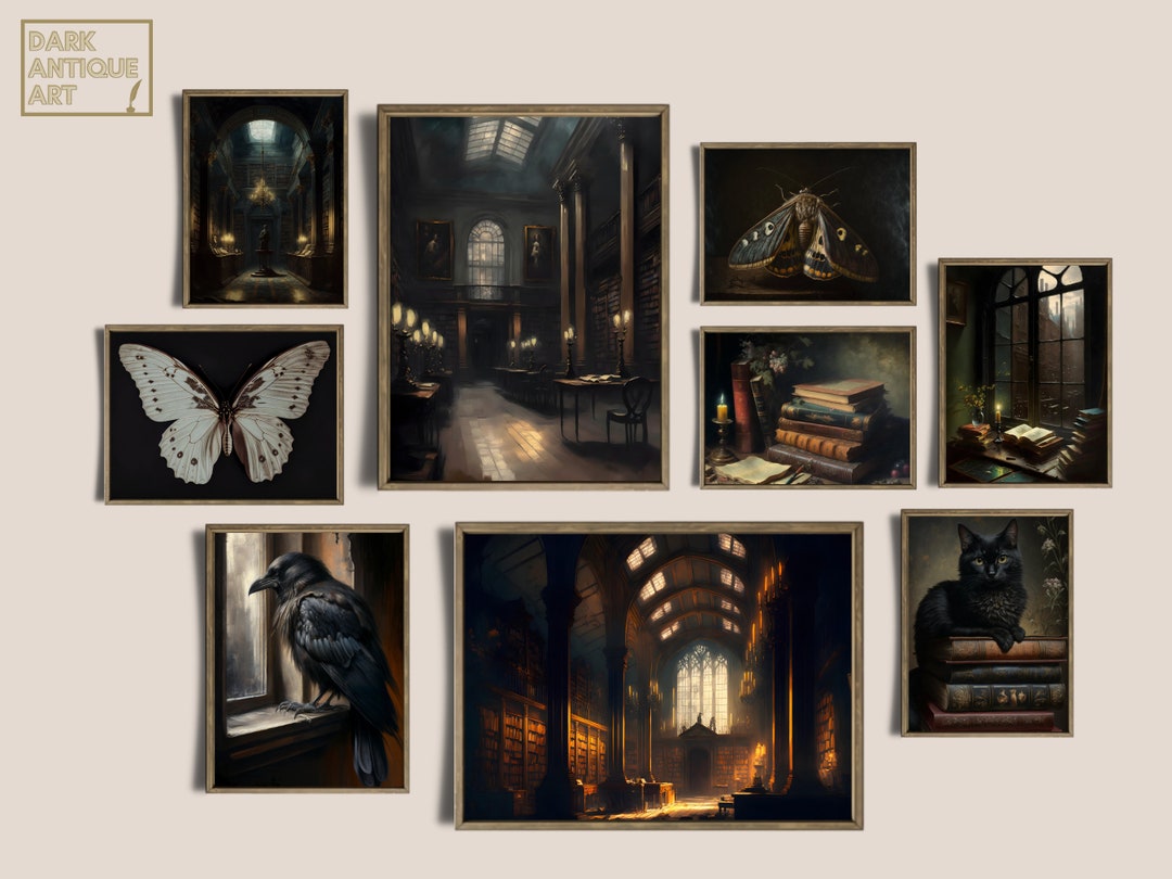 Set of 9 Dark Academia Prints Vintage Gallery Wall Set - Etsy