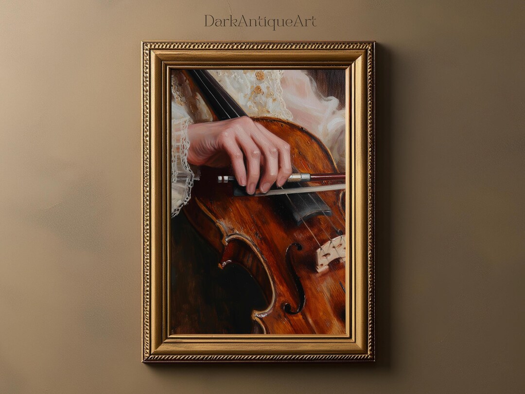 Gothic Victorian Violin Art Dark Academia Violin Print Classical Music ...