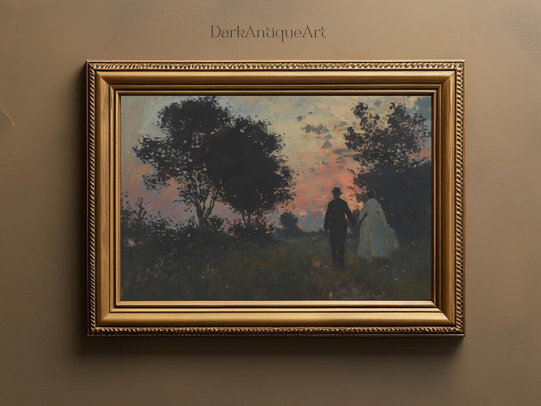 Whimsical Evening Stroll | Countryside Romance Art Print, Cottagecore ...