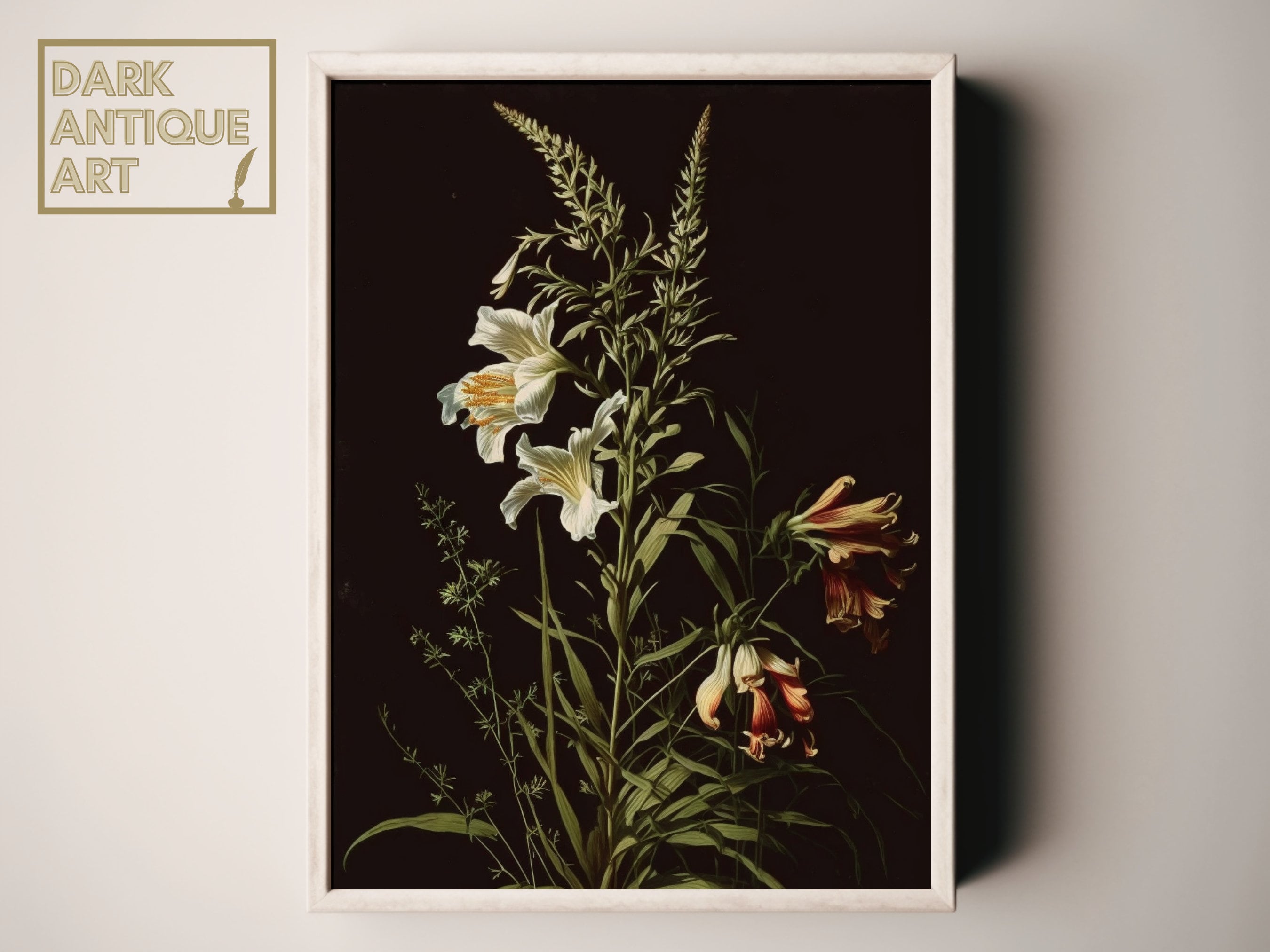 Dark Botanical Gallery Wall Art Moody Floral Print Set 3 - Etsy