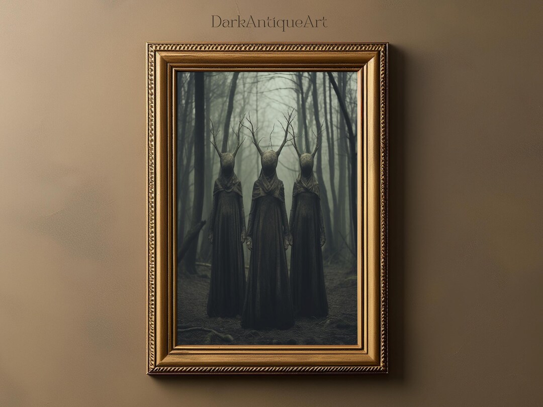 Dark Forest Witch Art Print, Pagan Wall Decor, Occult Poster, Folk ...