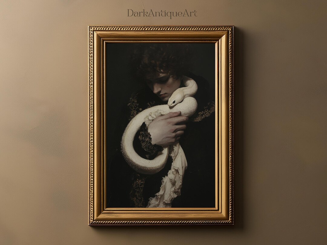 Enchanted Serpent Embrace | Dark Academia Printable, Moody Aesthetic ...