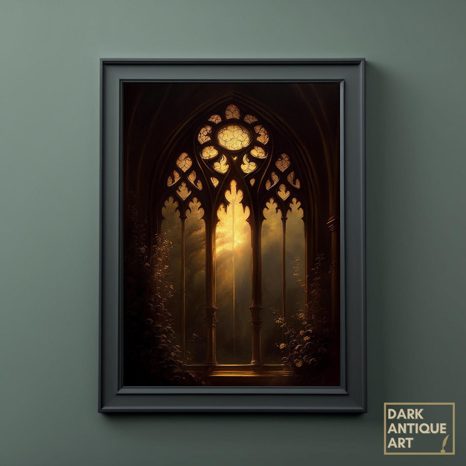 Gothic Window Painting Victorian Gothic Halloween Art - Etsy