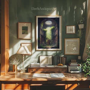 Old Overgrown Library Oil Painting Dark Academia Bibliophile Fantasy ...