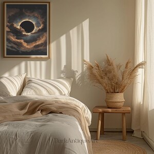 Celestian Solar Eclipse Vintage Painting | Celestial Print | Dark ...