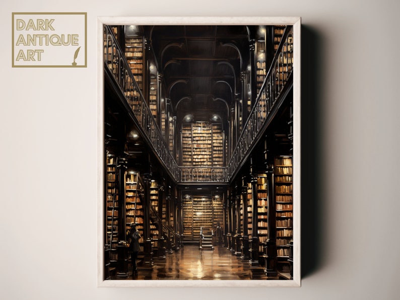 Dark Academia Wall Art Gothic Library Print Set of 6 Printable - Etsy ...
