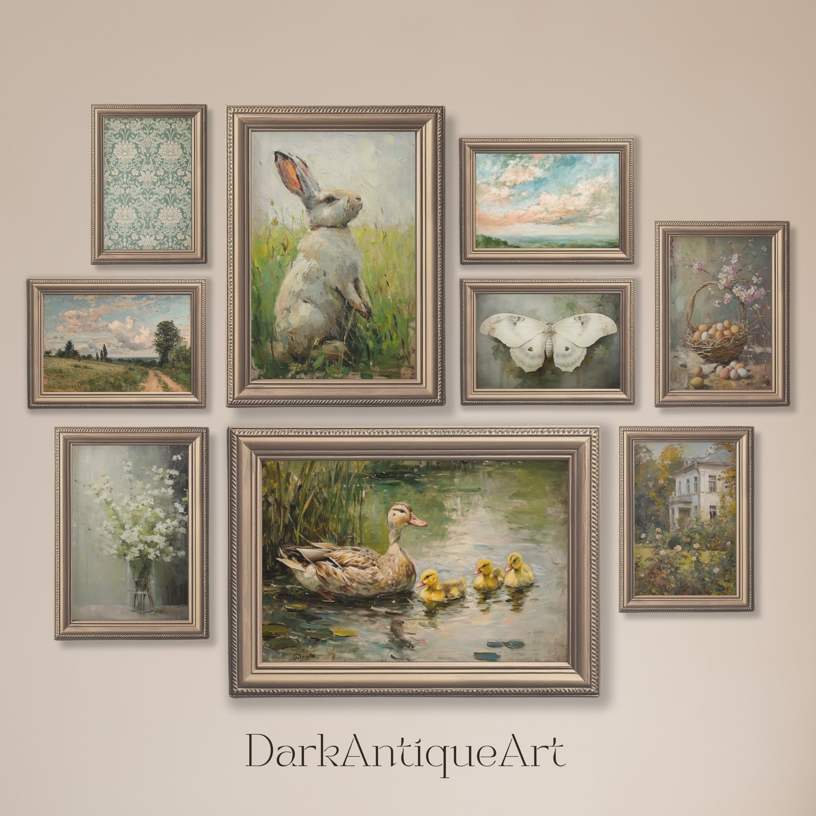 Spring Easter Set, Vintage Nature Art Prints, Cottagecore Wall Decor, Farmhouse Aesthetic ...