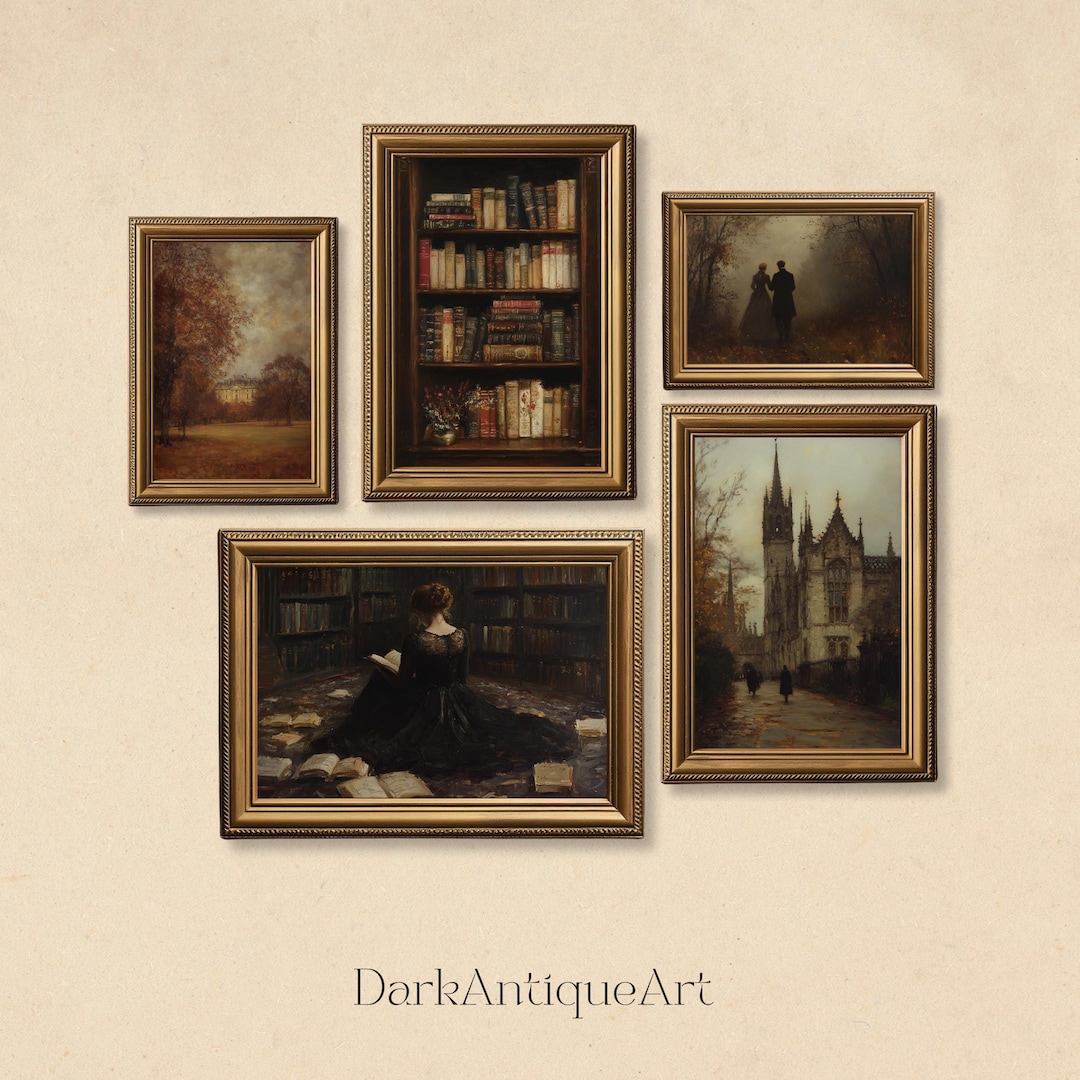 Haunted Library | Dark Academia Gallery Wall Set, Book Lover Digital ...