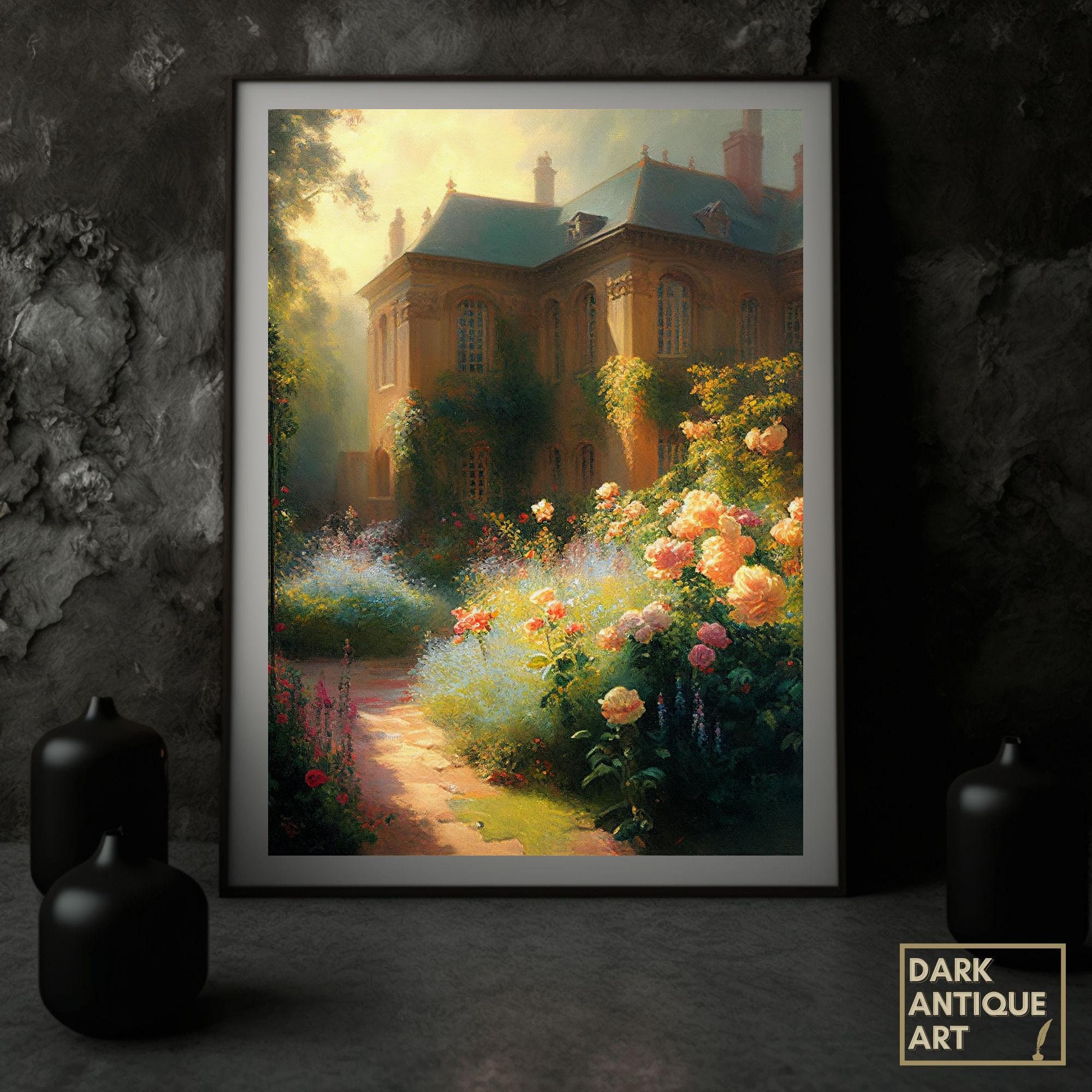 Victorian Rose Garden Oil Painting Baroque Art English - Etsy