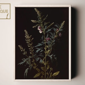 Dark Botanical Gallery Wall Art Moody Floral Print Set 3 Piece Wall Art ...