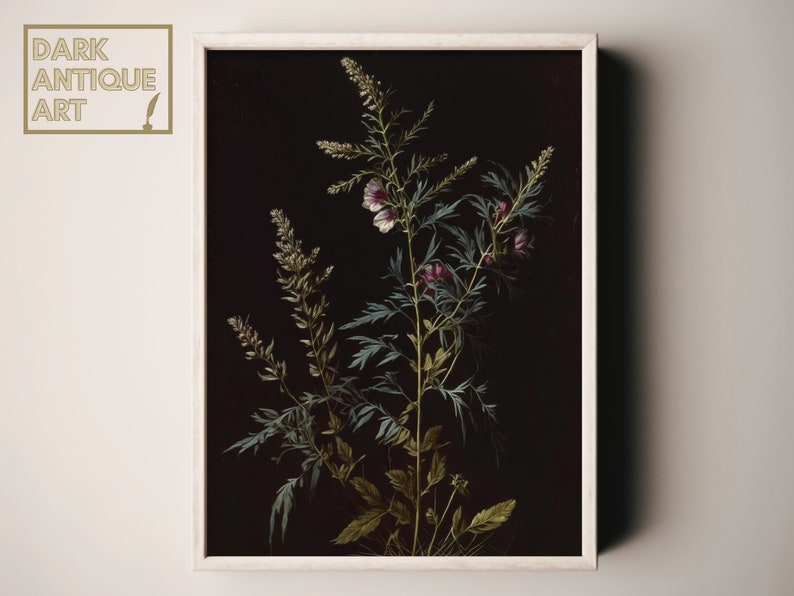 Dark Botanical Gallery Wall Art Moody Floral Print Set 3 - Etsy