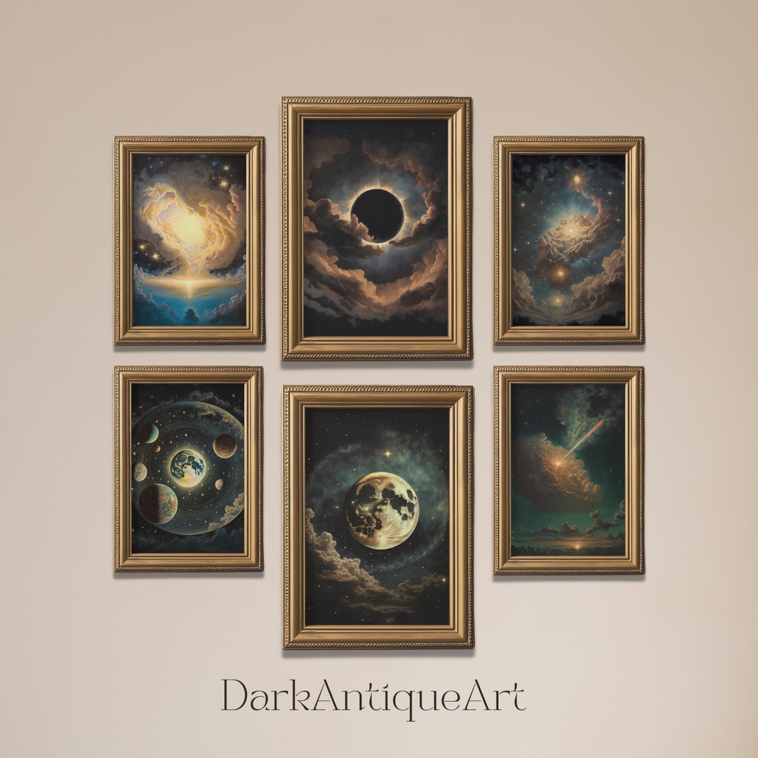 Set of 6 Celestial Prints | Celestial Print | Witch Decor | Dark ...