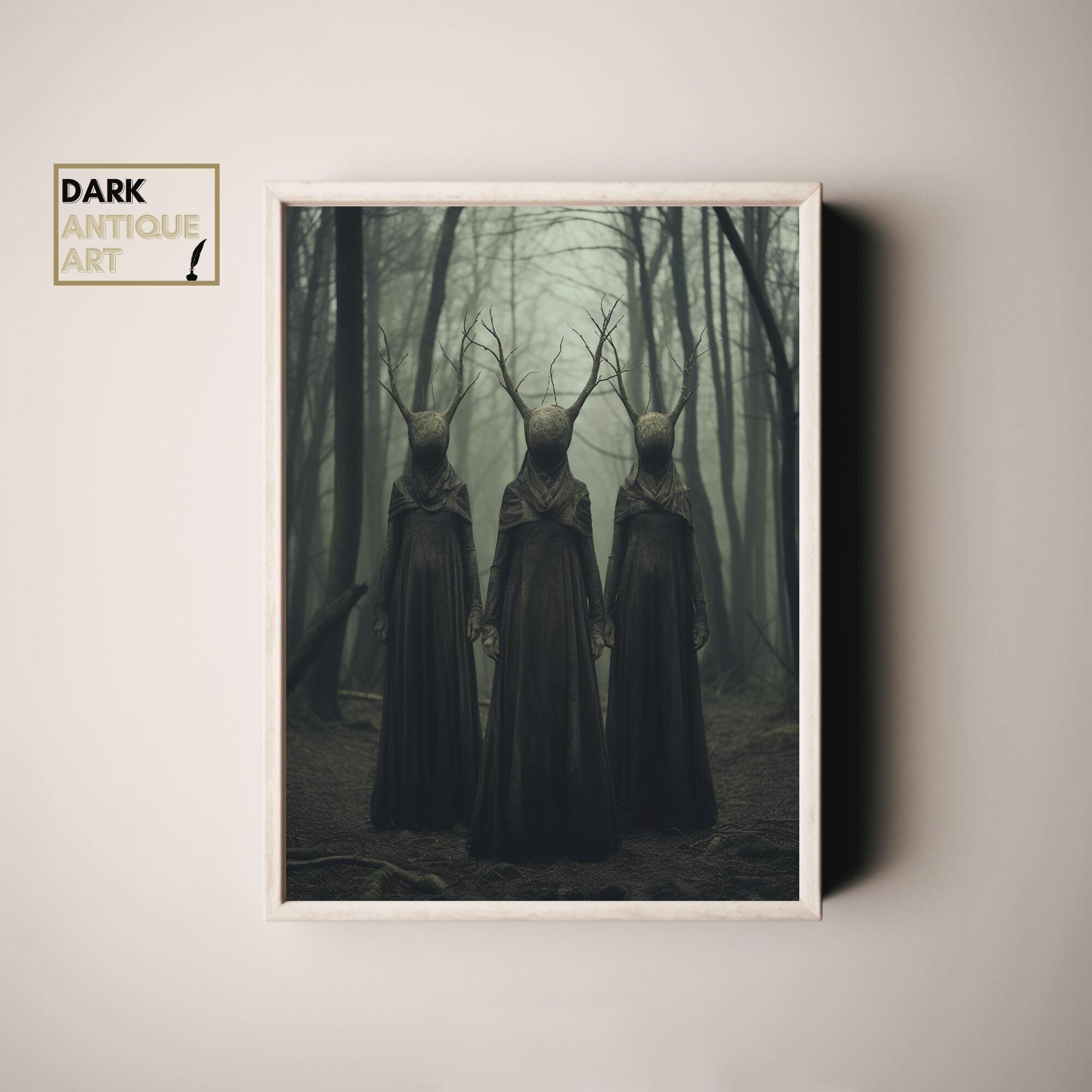 Dark Forest Witch Art Print Pagan Wall Decor Occult Poster - Etsy