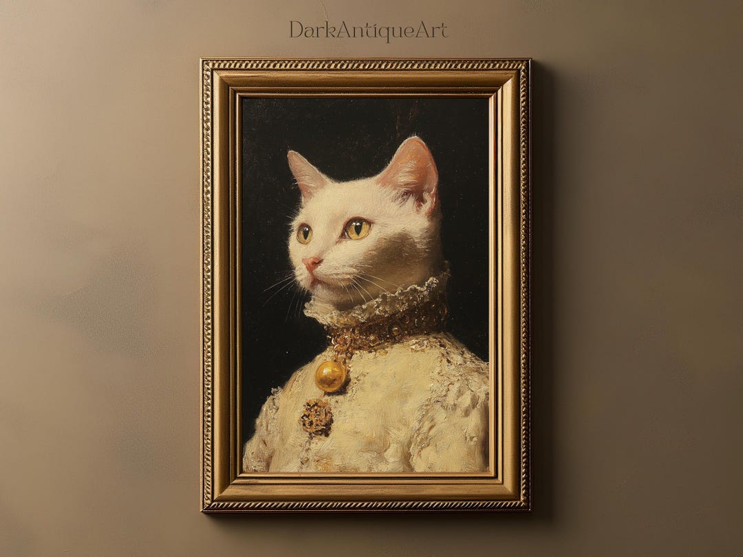 Regal Feline Portrait | Dark Academia Cat Art, Victorian Cat Printable ...