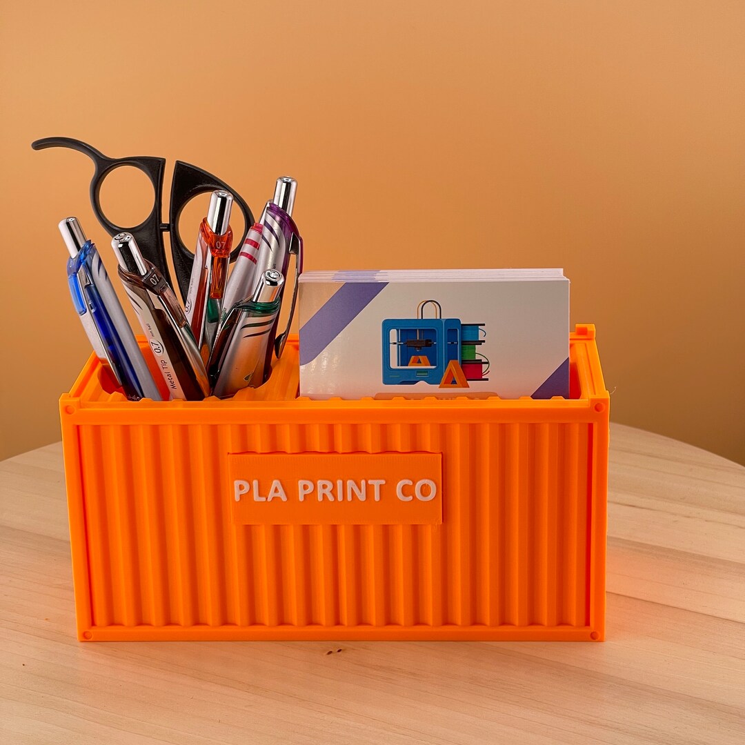 Shipping Container Desk Organizer, Business Card & Pen Holder - Etsy