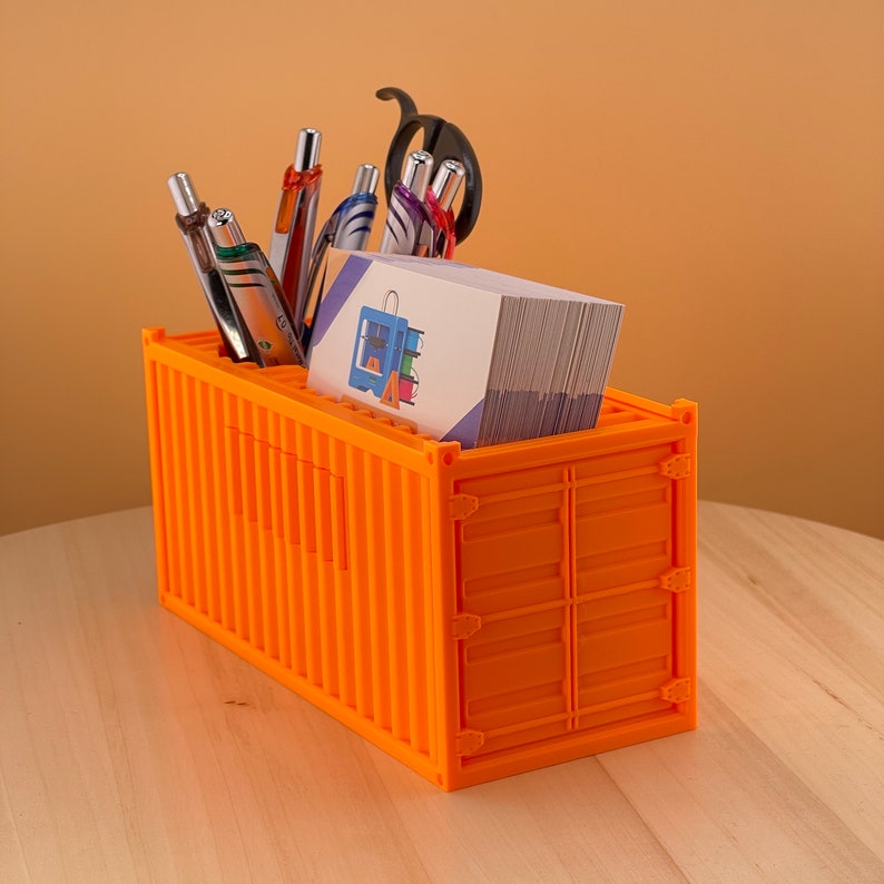 Shipping Container Desk Organizer, Business Card & Pen Holder - Etsy