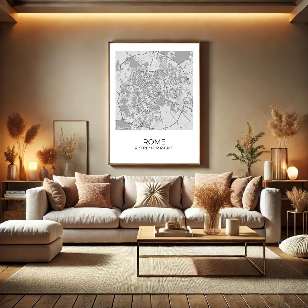 Digital Download, Your City, Large Map, Personalized Map, Any Town, Any ...