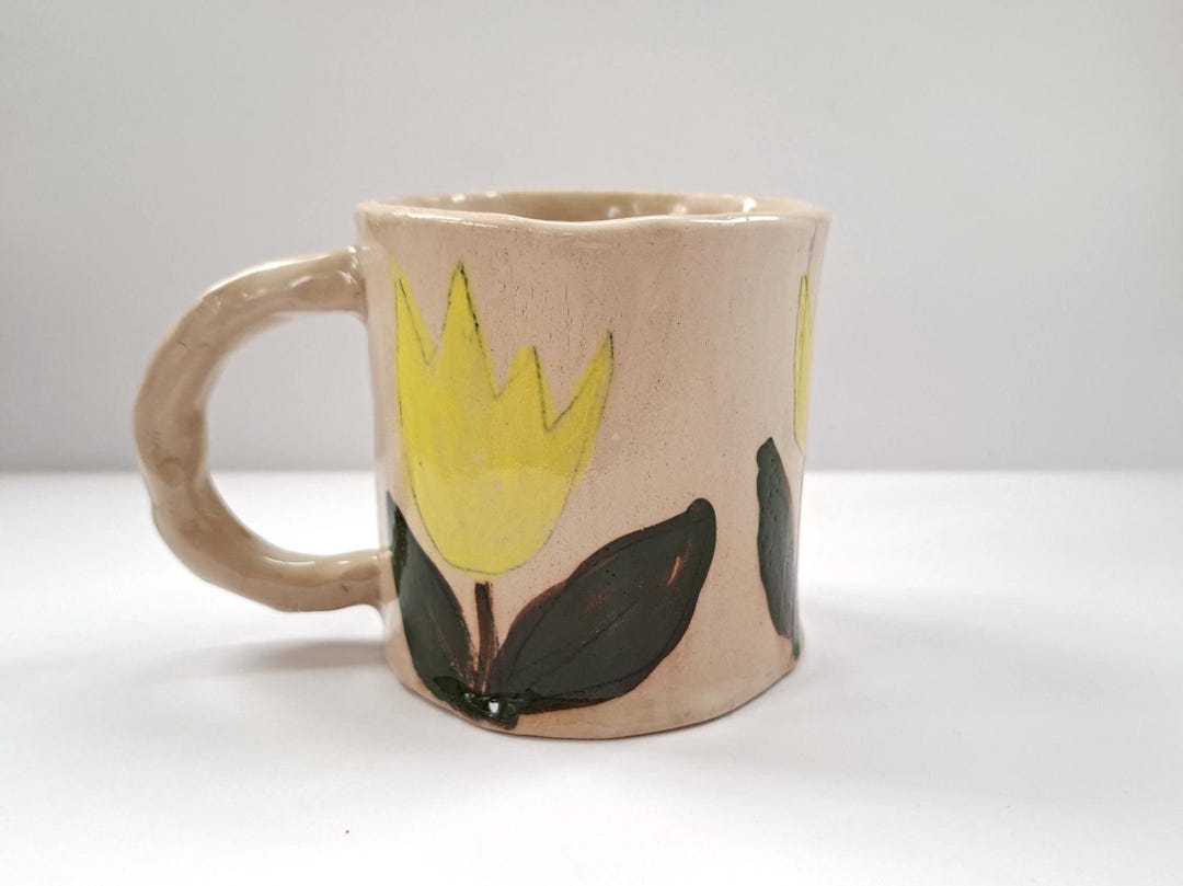 Start Your Day With a Handcrafted Tulip Mug - Elegant Floral Ceramic ...