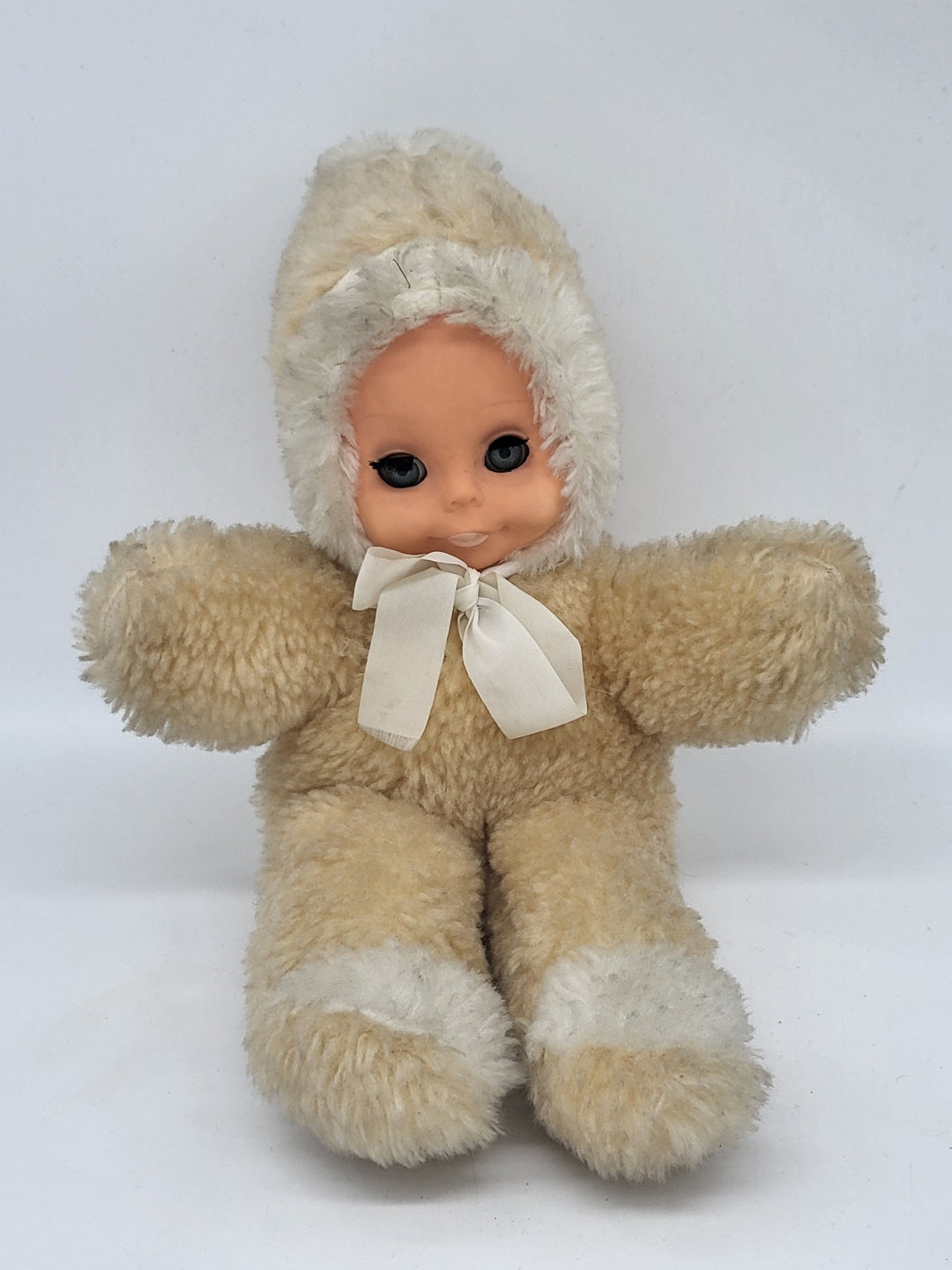 Eskimo Doll Plush Toy Old Vintage Beige White 30 Cm Sleeping Eyes - Etsy