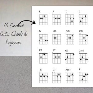 16 Printable Essential Guitar Chords Chart for Beginner Guitarists ...