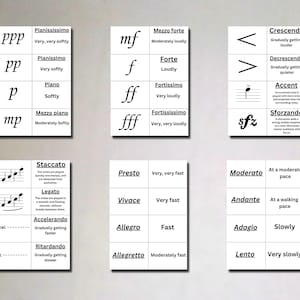 48 Printable British Music Symbol Flashcards for Learning Sheet Music ...