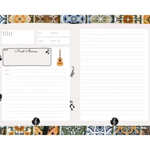 Song Writing Journal Printable, Chord Sheet, Songwriting Template ...