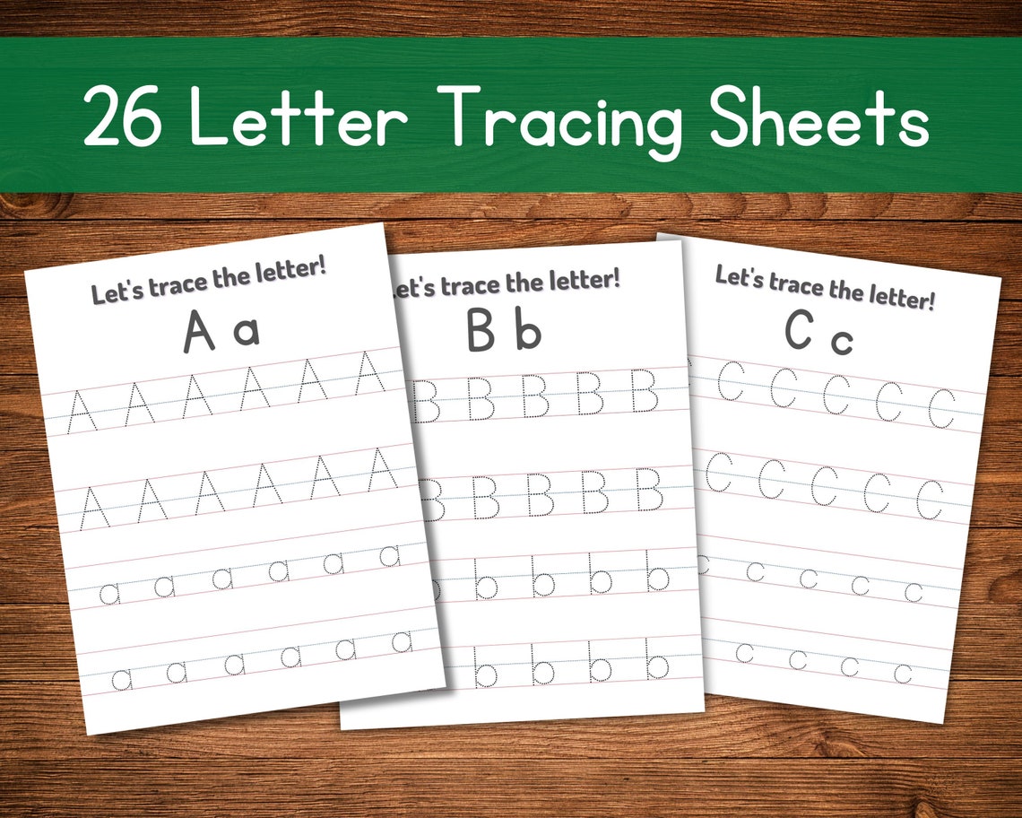 Printable Letter Tracing PDF, 26 Page Handwriting Worksheet for ...