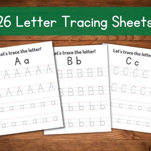 Printable Letter Tracing PDF, 26 Page Handwriting Worksheet for ...