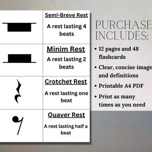 48 Printable British Music Symbol Flashcards for Learning Sheet Music ...