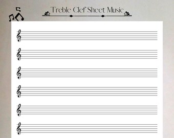 Printable Music Staff Paper Blank - Etsy
