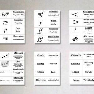 Printable Music Symbol Flashcards: Learn Sheet Music (digital Download ...