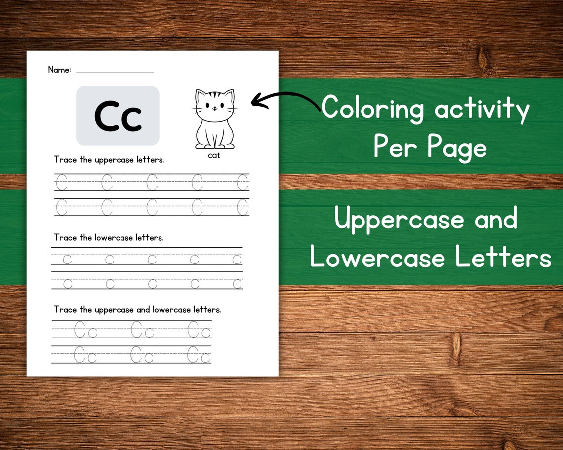 Printable Alphabet Tracing Sheet, 26 Page Handwriting Worksheet for ...