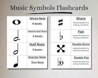 48 Printable British Music Symbol Flashcards for Learning Sheet Music ...