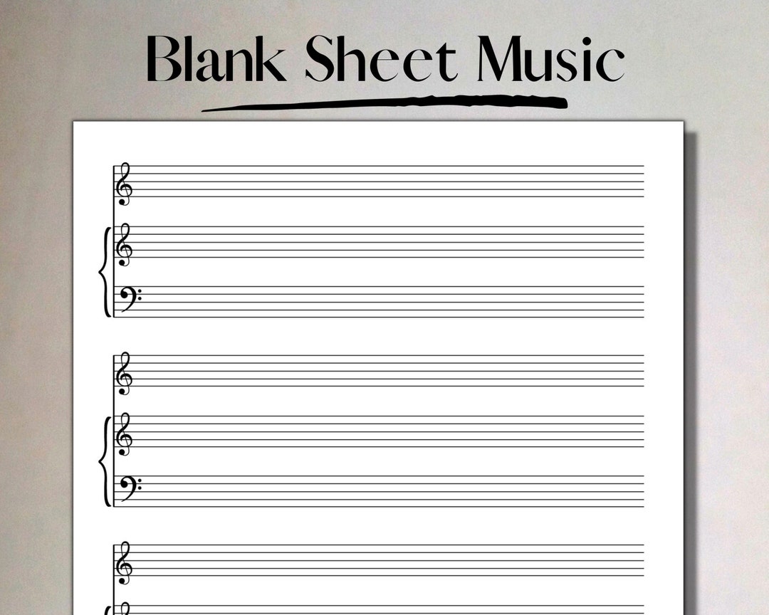 Printable Music Manuscript Paper: Piano & Voice (PDF Instant Download ...