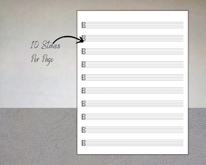 Printable Alto Clef Sheet Music for A4/letter, Printable PDF Instant ...
