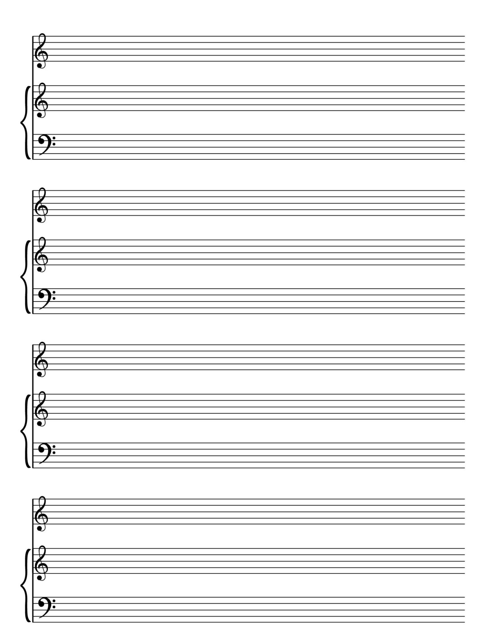Printable Music Manuscript Paper: Piano & Voice (PDF Instant Download ...