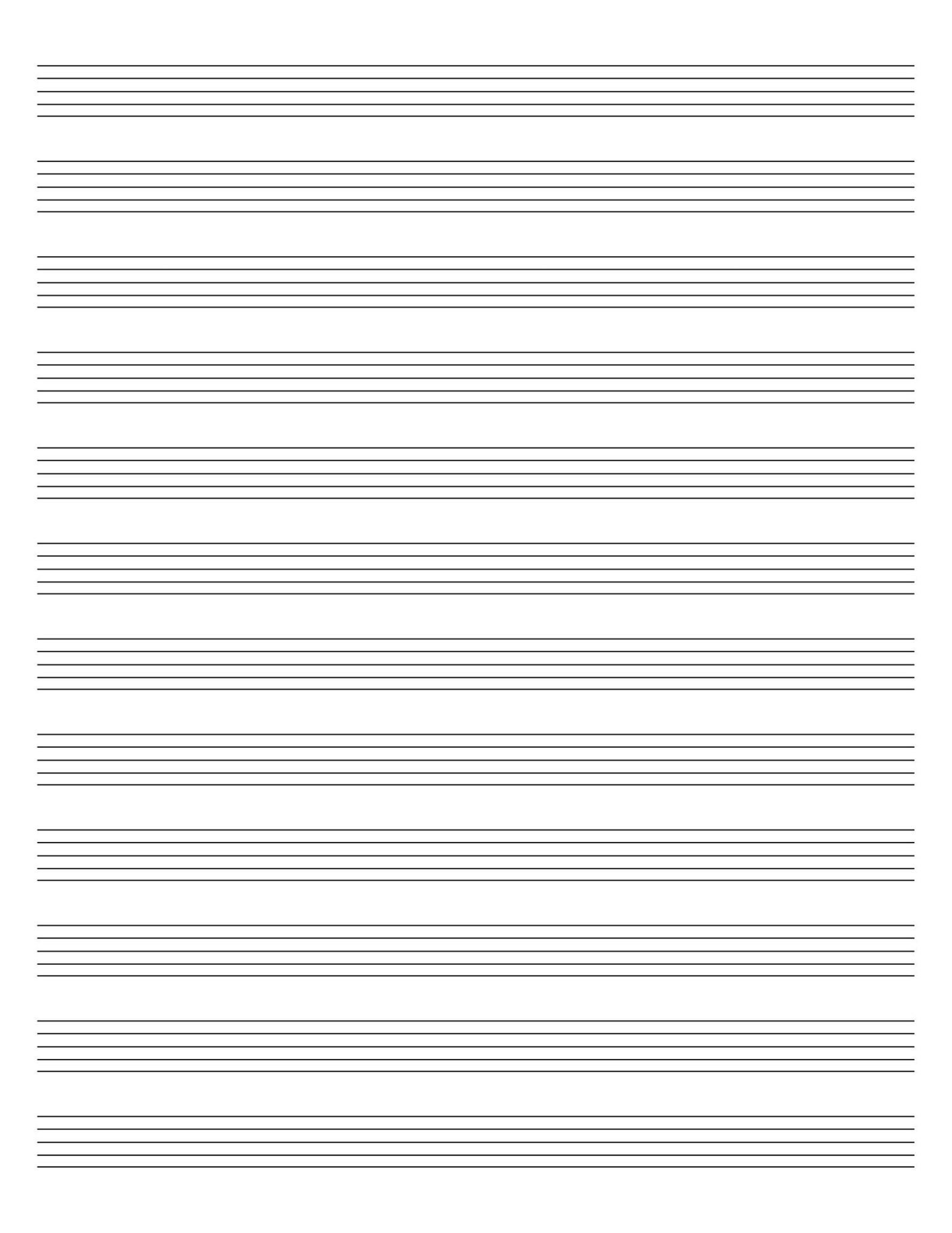 Blank Sheet Music: 12 Stave Manuscript Paper (printable PDF) - Etsy