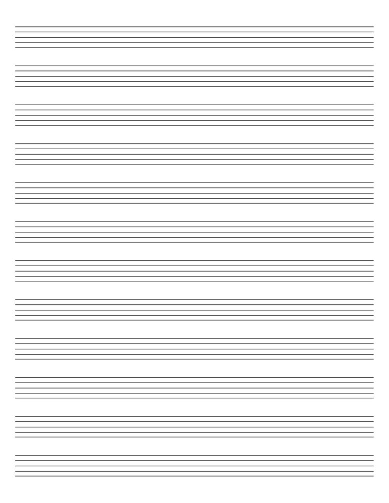 Blank Sheet Music: 12 Stave Manuscript Paper (printable PDF) - Etsy