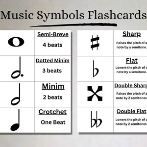 48 Printable British Music Symbol Flashcards for Learning Sheet Music ...