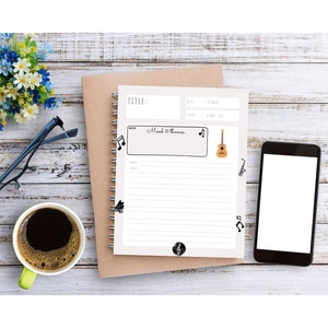 Song Writing Journal Printable, Chord Sheet, Songwriting Template ...