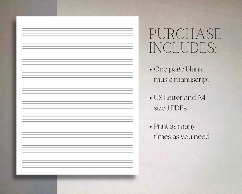 Printable Sheet Music Music Manuscript Paper Blank 10 Stave - Etsy