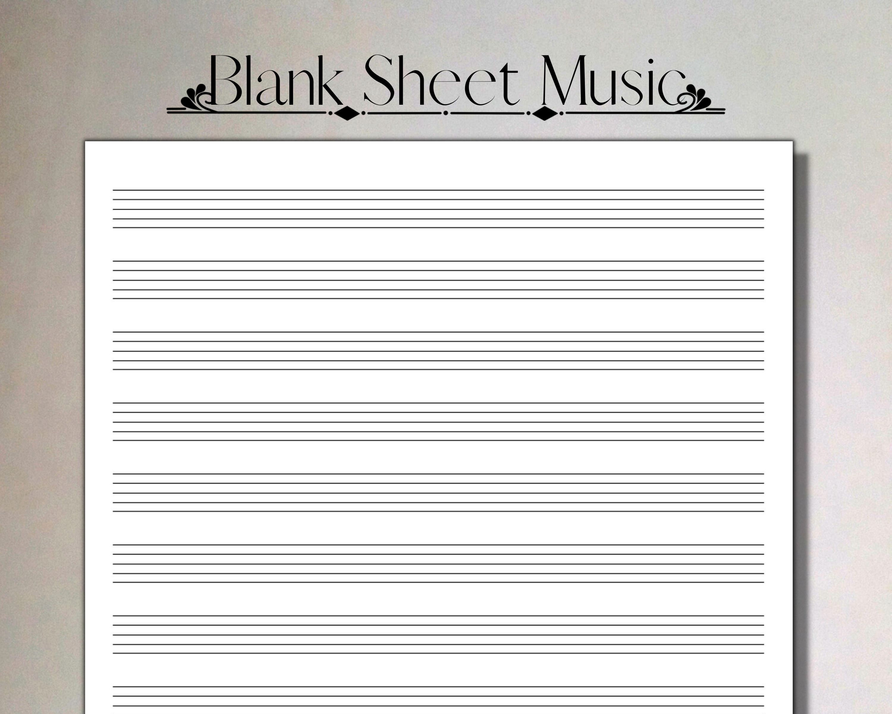Printable Blank Sheet Music Manuscript Paper 12 Stave Printable PDF