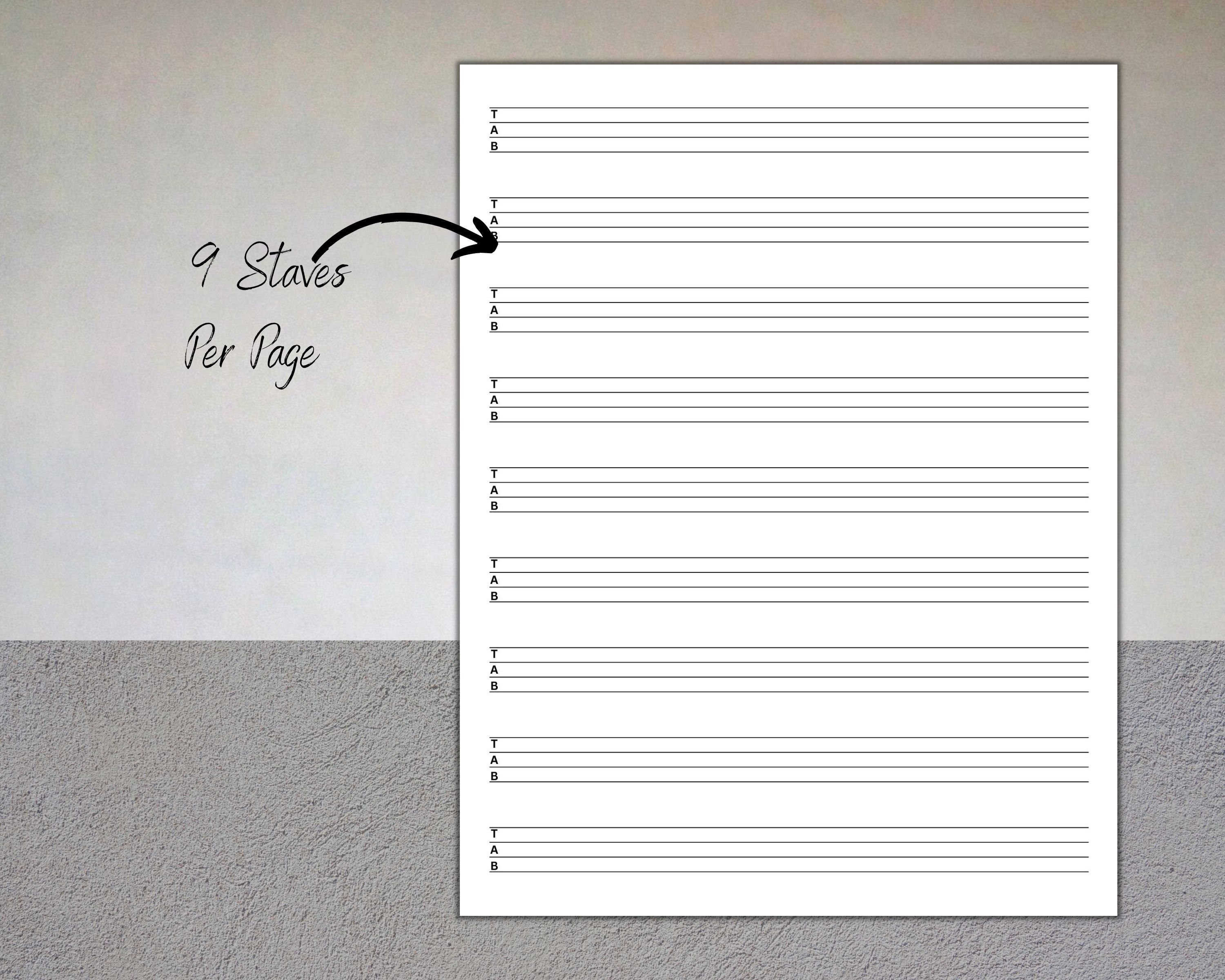 4 String Tab Paper: Bass & Ukulele Blank Sheet (PDF Download) - Etsy