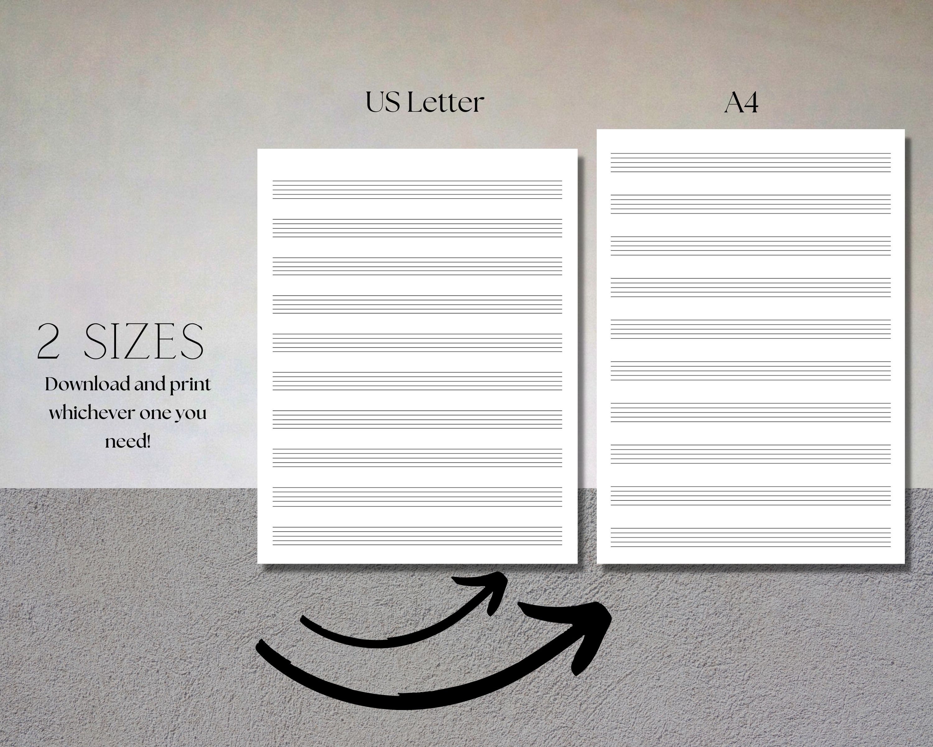Blank Sheet Music: 10 Stave Manuscript Paper (printable PDF) - Etsy