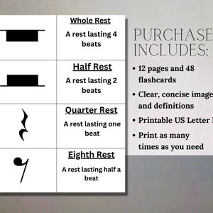 Printable Music Symbol Flashcards: Learn Sheet Music (digital Download ...