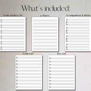 Printable A4 Sheet Music Bundle, PDF Manuscript Paper for Instant ...